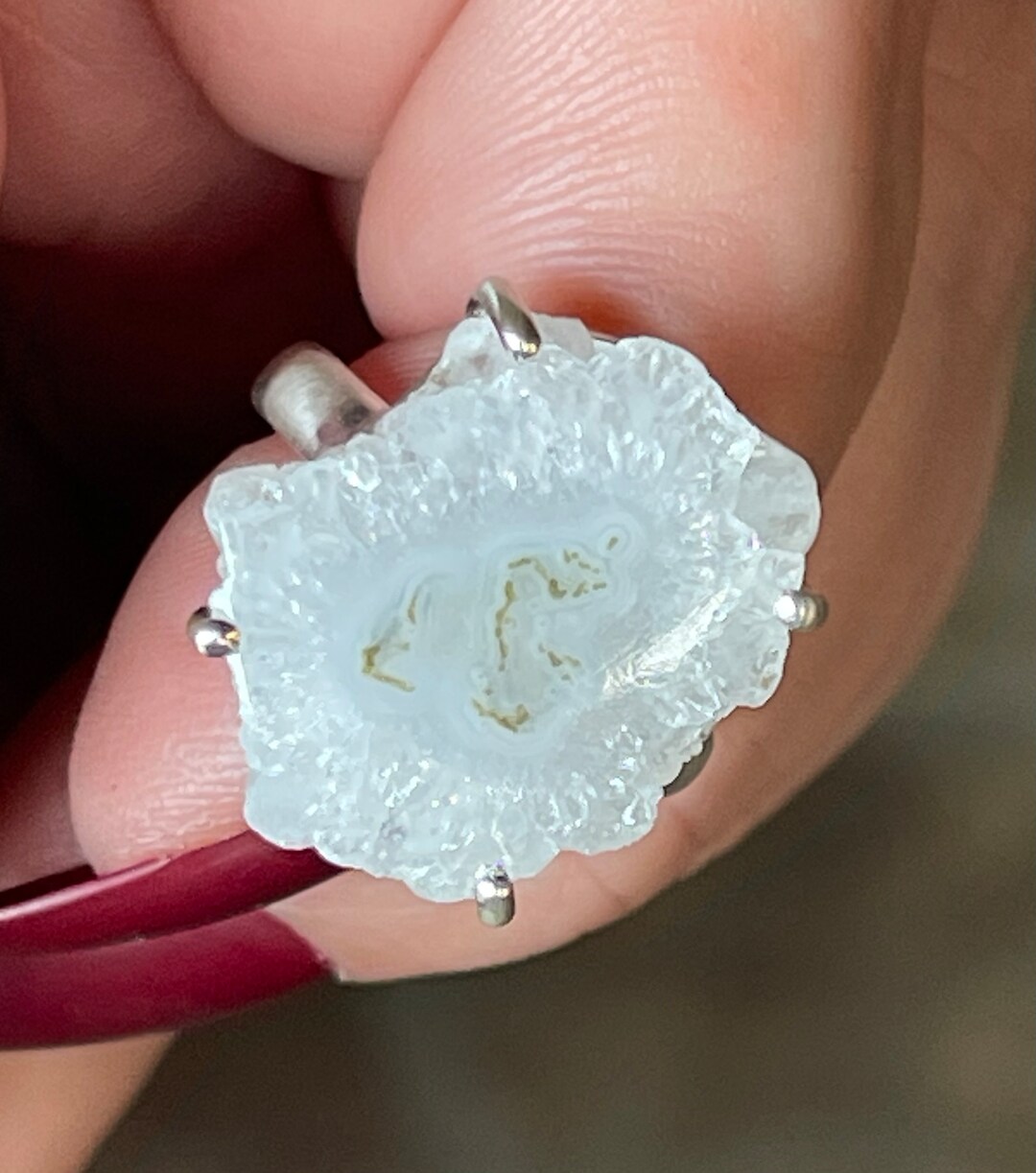 White, Solar, Quartz, Ring, Size 7.5, in Sterling Silver - Etsy