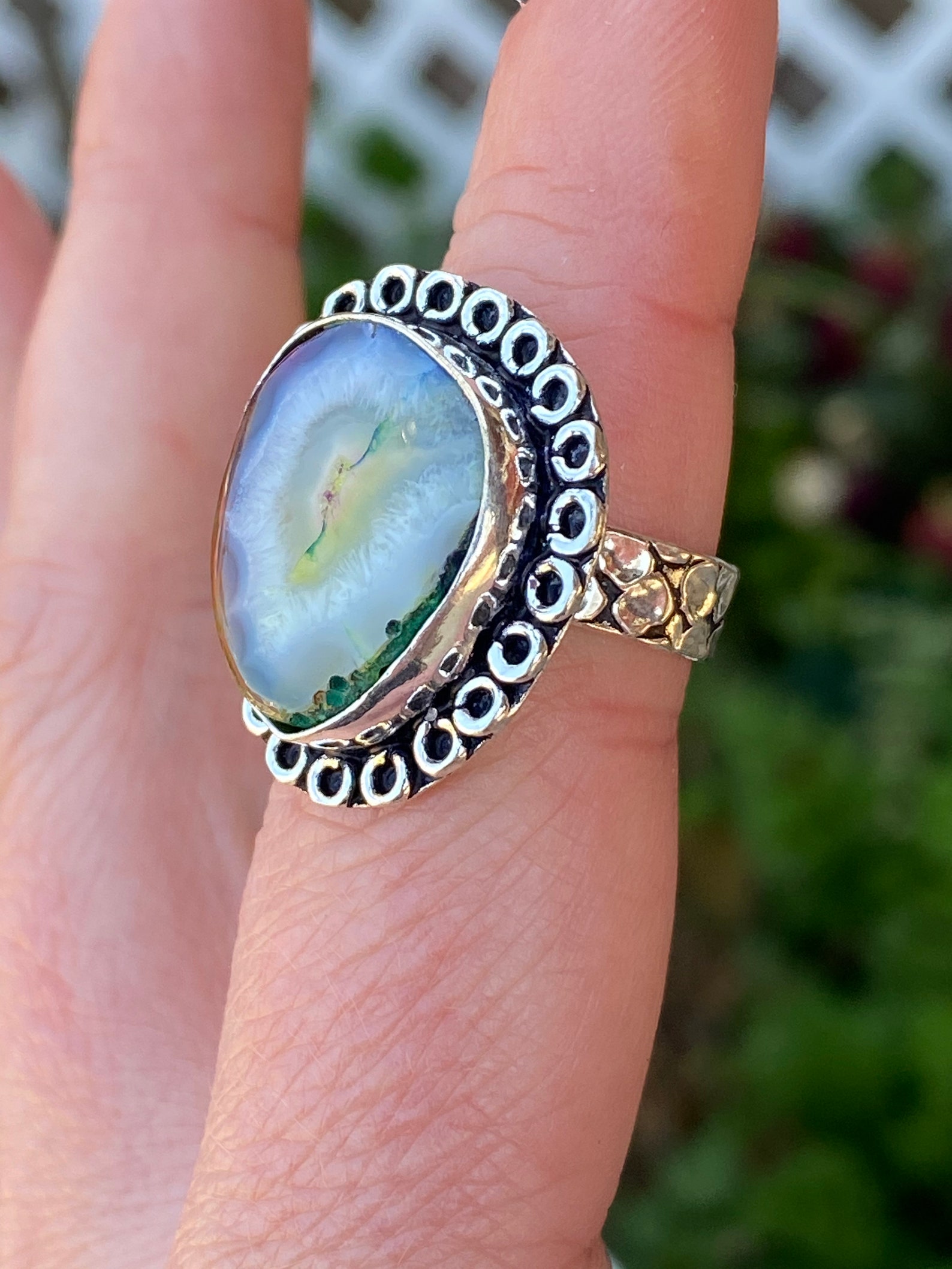 Natural Rainbow Solar Quartz Ring Size 6.75 | Etsy