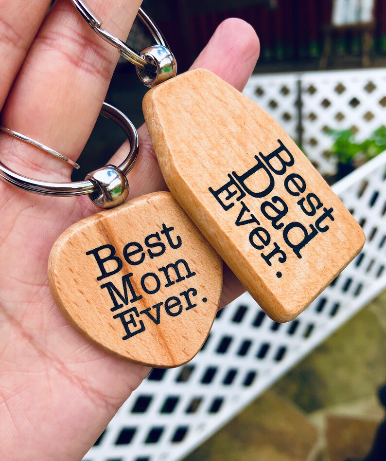Best Dad, Mom, Papa, & Nana Ever Wooden Keychains - Etsy