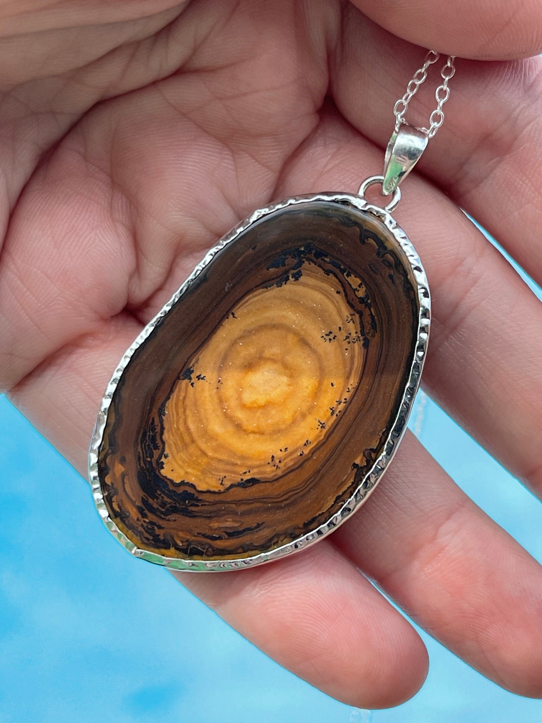Biggs, Picture, Jasper, Pendant, Necklace, in Sterling Silver - Etsy
