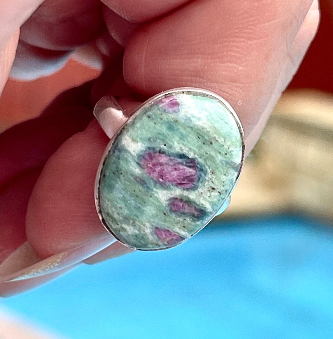 Ruby, Fuchsite, Ring, Size 7.5, in Sterling Silver, Ruby in Fuchsite ...