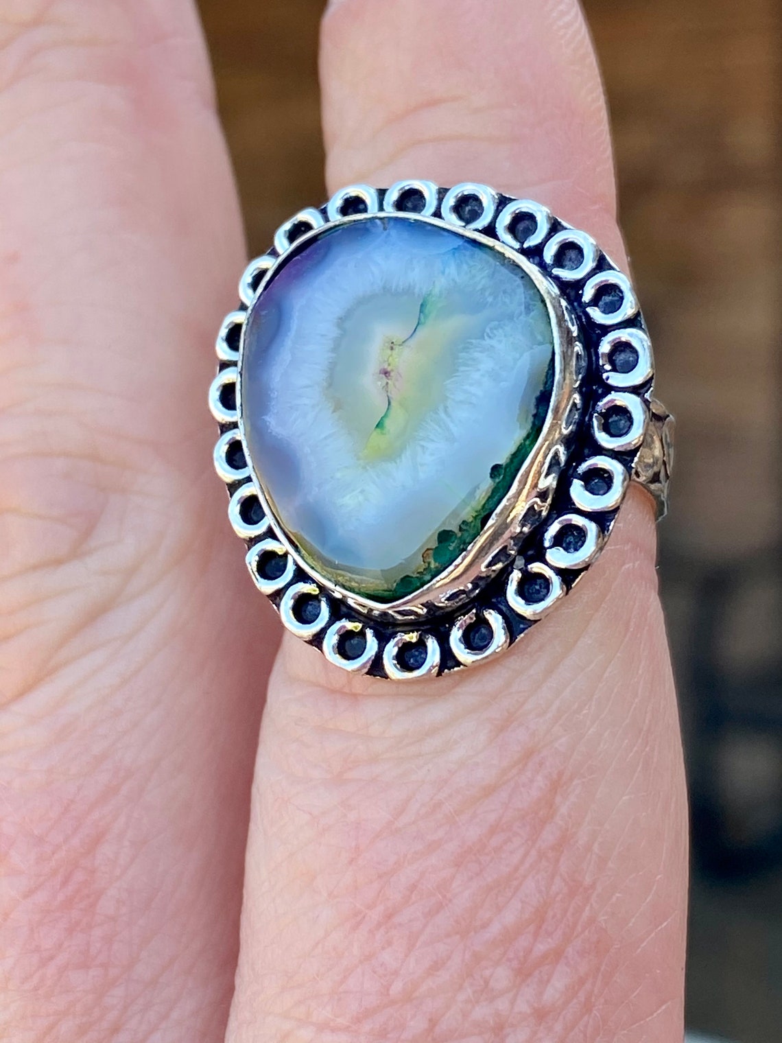 Natural Rainbow Solar Quartz Ring Size 6.75 | Etsy