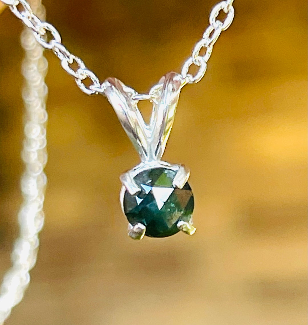 Natural, Blue, Diamond, Pendant, Necklace, in Sterling Silver, Diamond ...