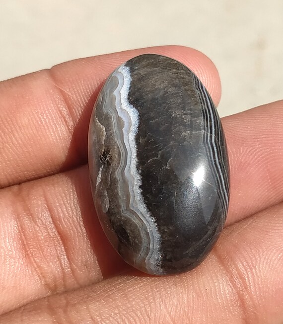 Natural Sulemani AqeeqDesigner Black Sulemani Oval | Etsy