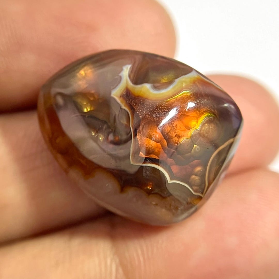 30.50 Cts Natural Mexican Fire Agate Cabochon Gemstone Mexican Fire ...
