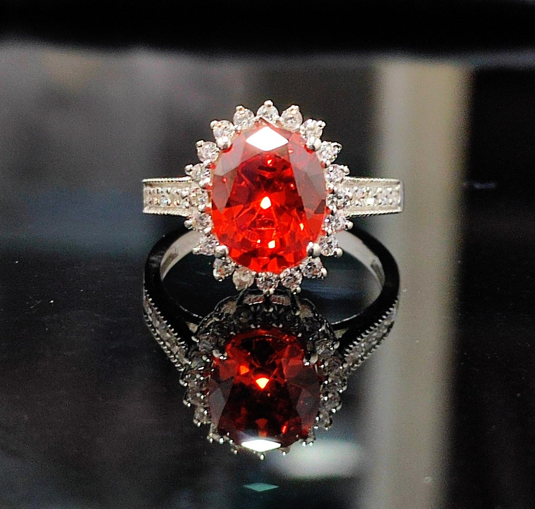 Cubic Zirconia Ring,red Cubic Zirconia,cubic Zirconia Engagement Ring ...