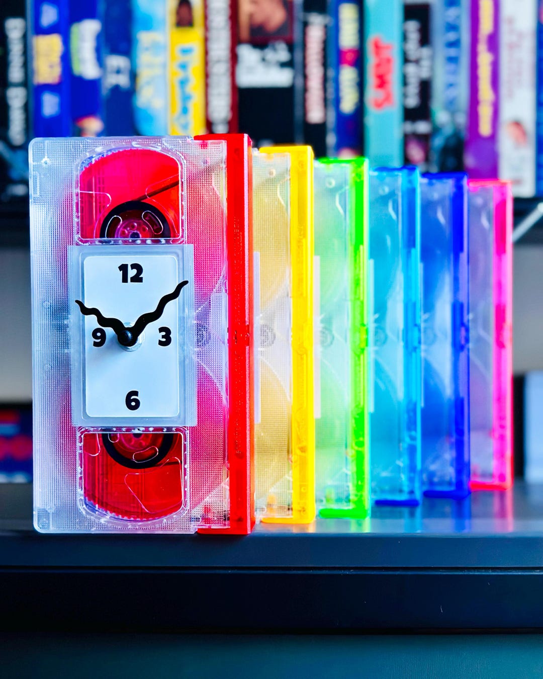 Handmade VHS Clock | Upcycled VHS Tape Art | Retro Wall Decor | Unique ...