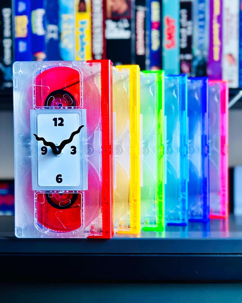 Handmade VHS Clock | Upcycled VHS Tape Art | Retro Wall Decor | Unique ...