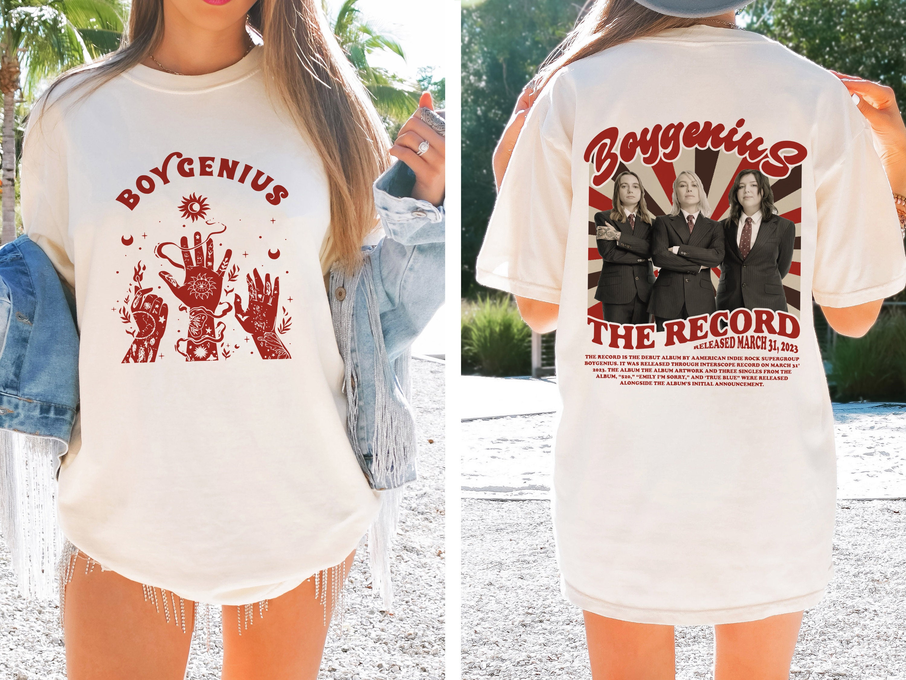 Boygenius Reset Tour 2023 2 Sided Shirt, Boygenius Merch, Music Shirt ...