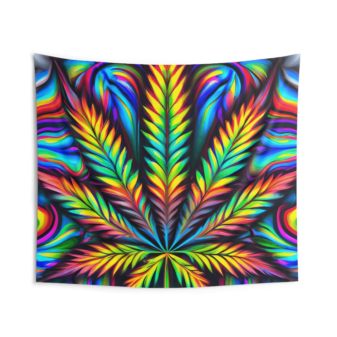 Trippy, Pot Leaf, Marijuana Leaf, Trippy Indoor Wall Tapestries - Etsy