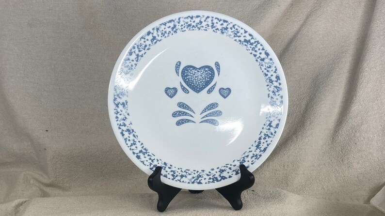 Vintage Corelle Blue Hearts | Dinner Plates | Bread and Butter Plate ...