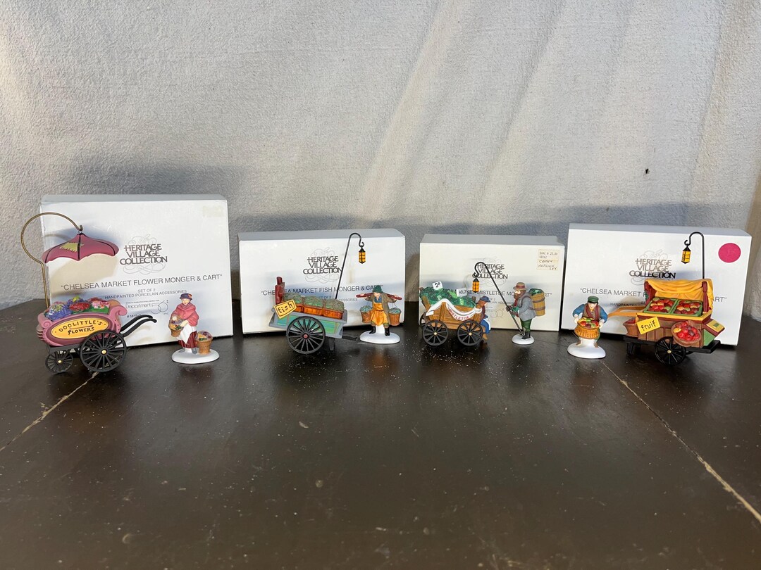 Department 56 Heritage Village Monger Cart: Choose Flower, Fish ...