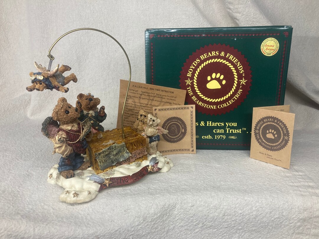 Boyds Bear Resin "the Flying Lesson...this End Up" | Polyresin ...