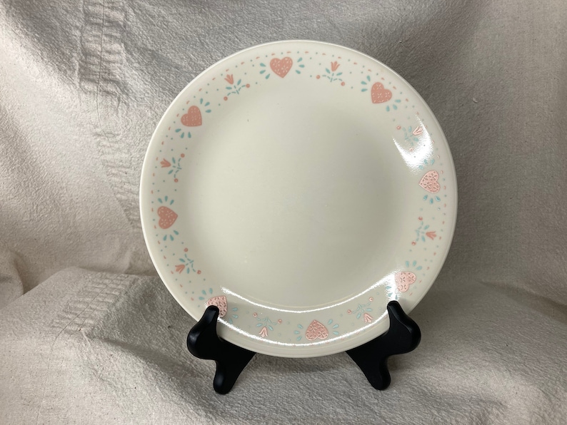 Vintage Corelle Forever Yours Dinnerware: Pink Hearts Plates, Bowls ...