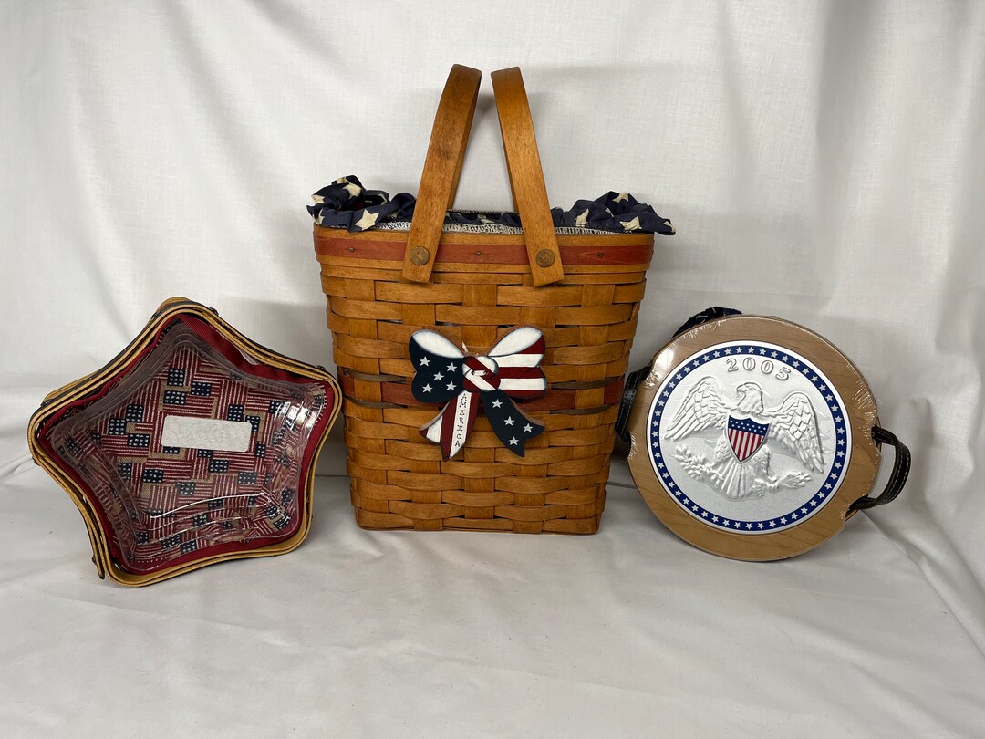 Longaberger Collector Flag Baskets: Handwoven Americana Decor - Etsy