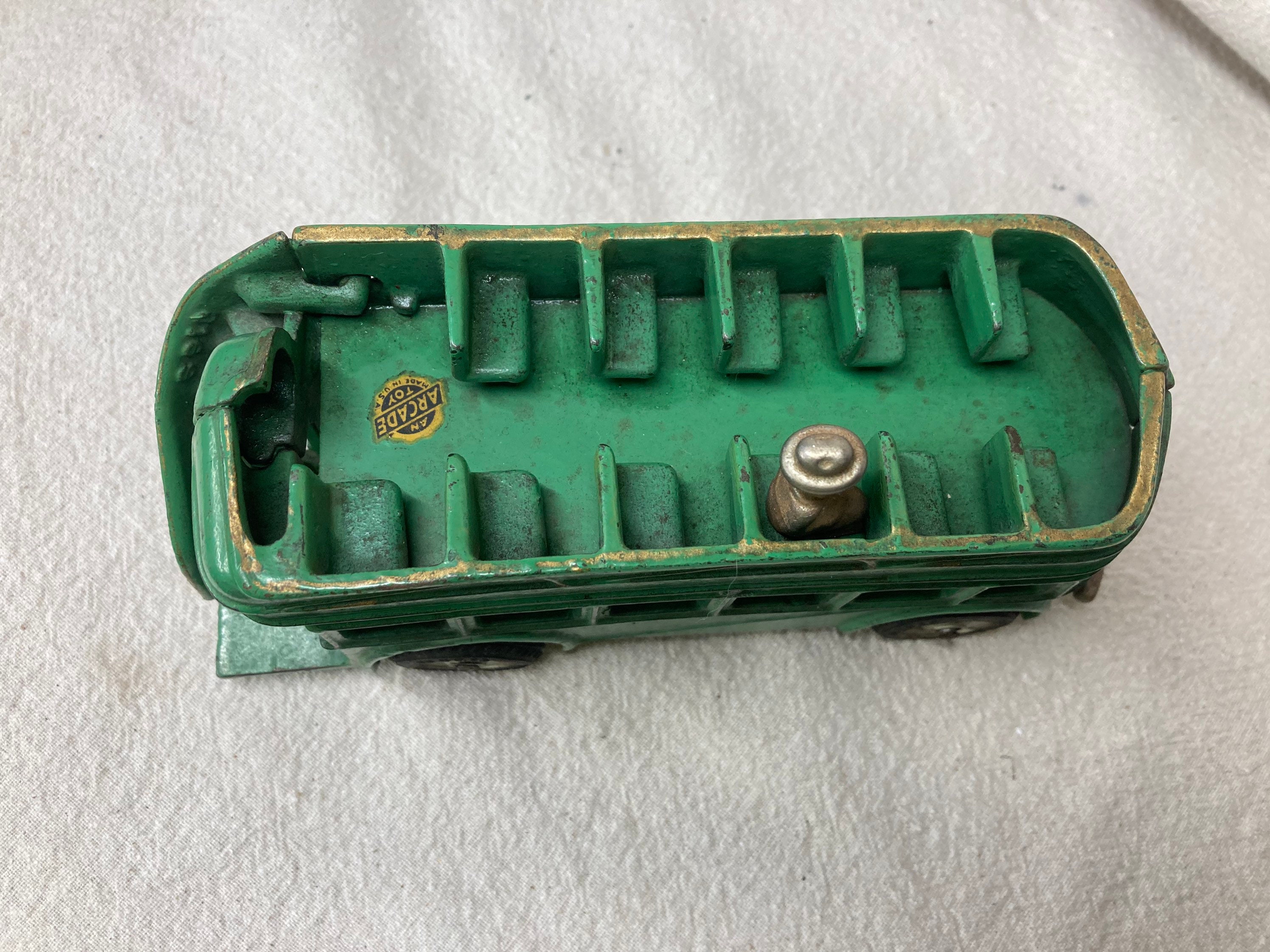 Vintage Arcade Cast Iron Toys Double Decker Bus Green Ice - Etsy
