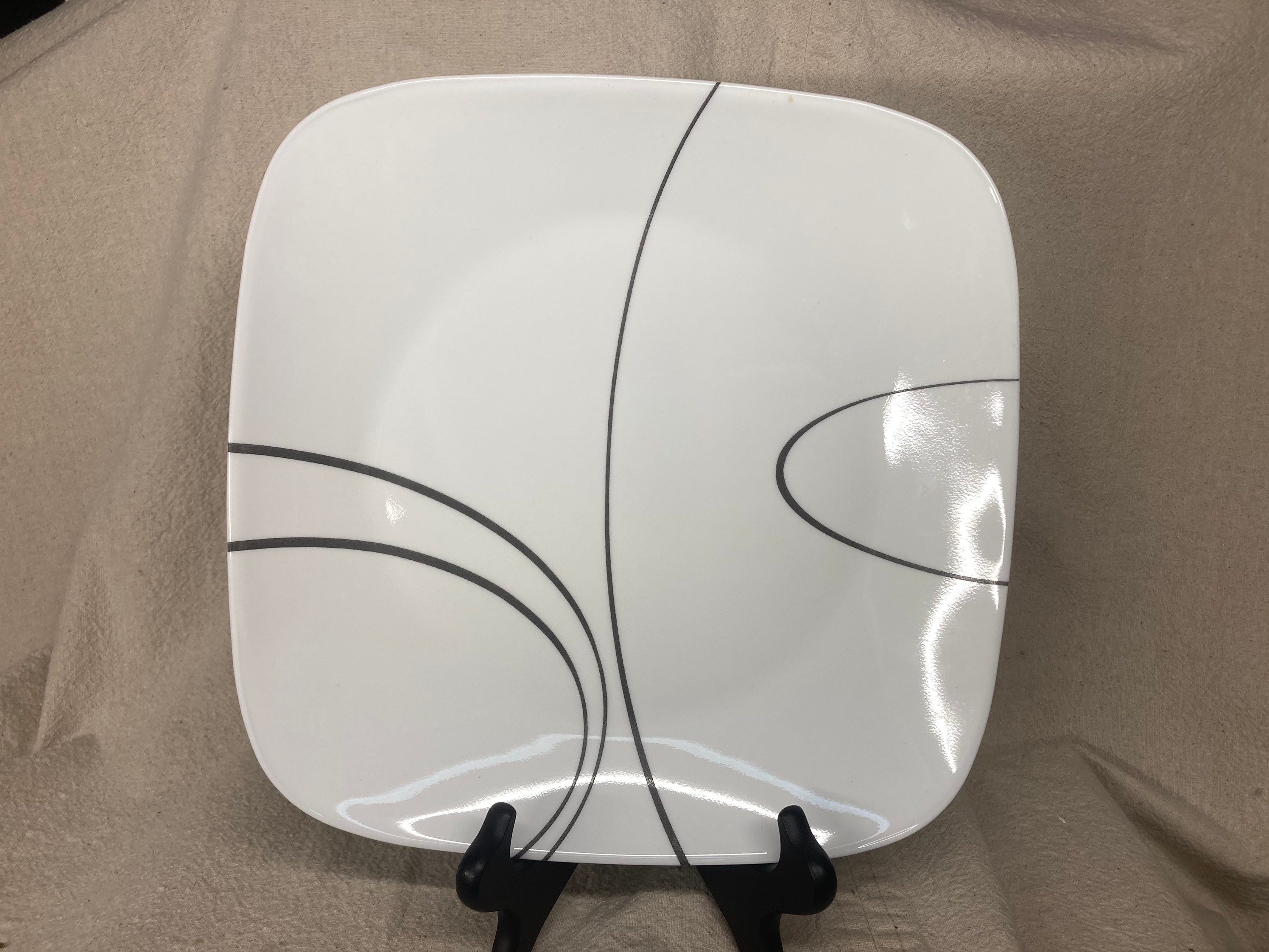 Vintage Corelle Simple Lines Dinnerware Black Trim Dinner - Etsy