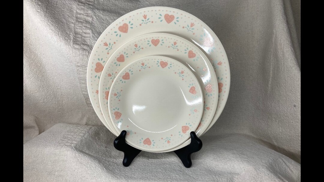 Vintage Corelle Forever Yours Dinnerware Pink Hearts - Etsy