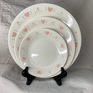 Vintage Corelle Forever Yours Dinnerware Pink Hearts - Etsy