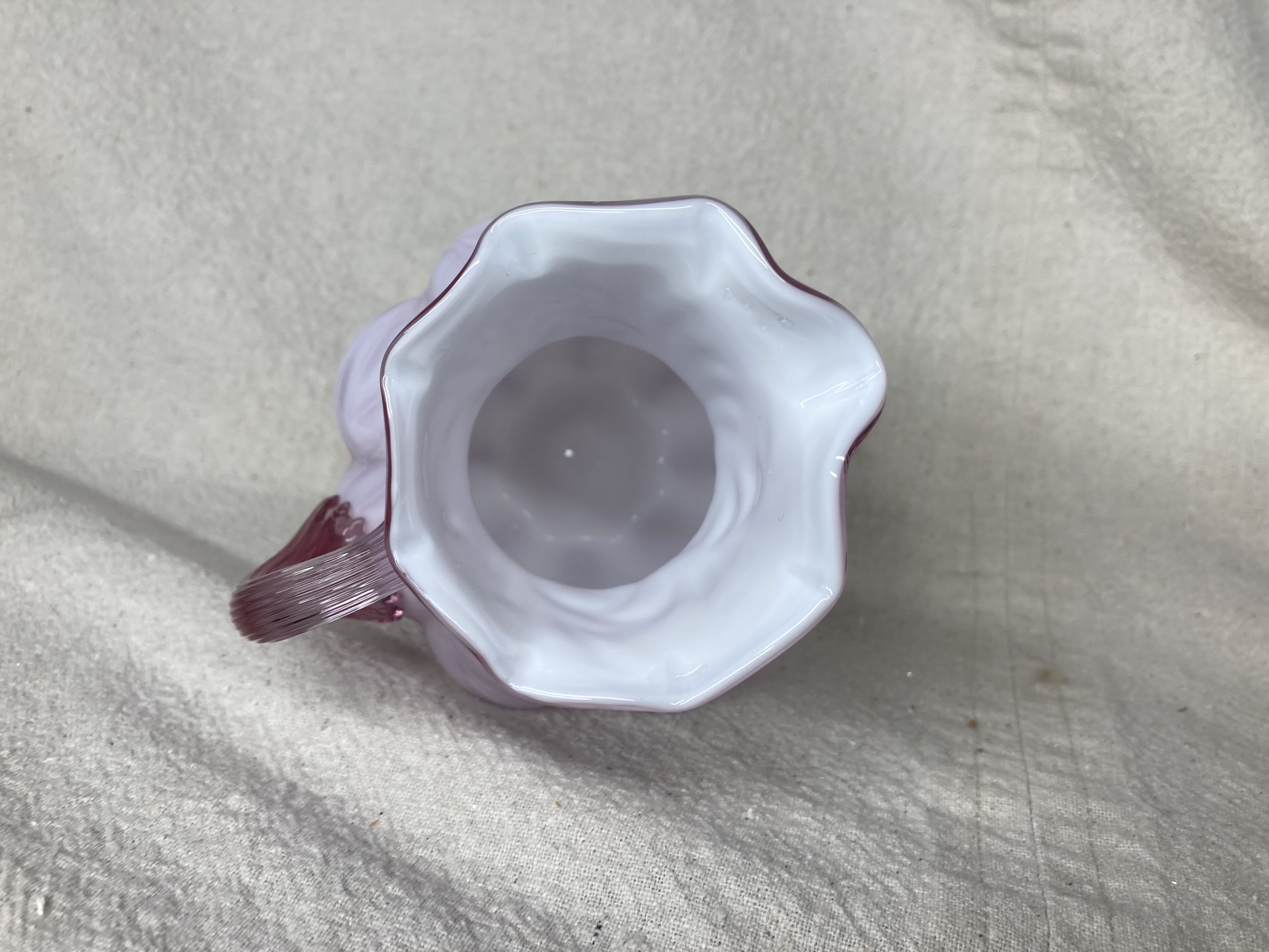 5.75 Tall Rare Fenton Pink Overlay Pitcher With Inlaid - Etsy