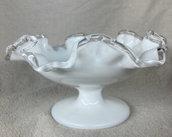 Fenton Silver Crest Double Crimped Ruffled Edge Bowl | Etsy