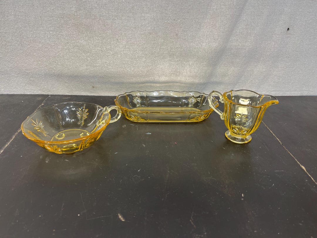 Fostoria Baroque Topaz Depression Glass | Choose From Creamer, Oval ...