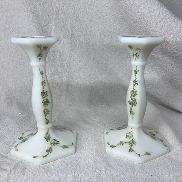 Fenton Candlesticks - Etsy