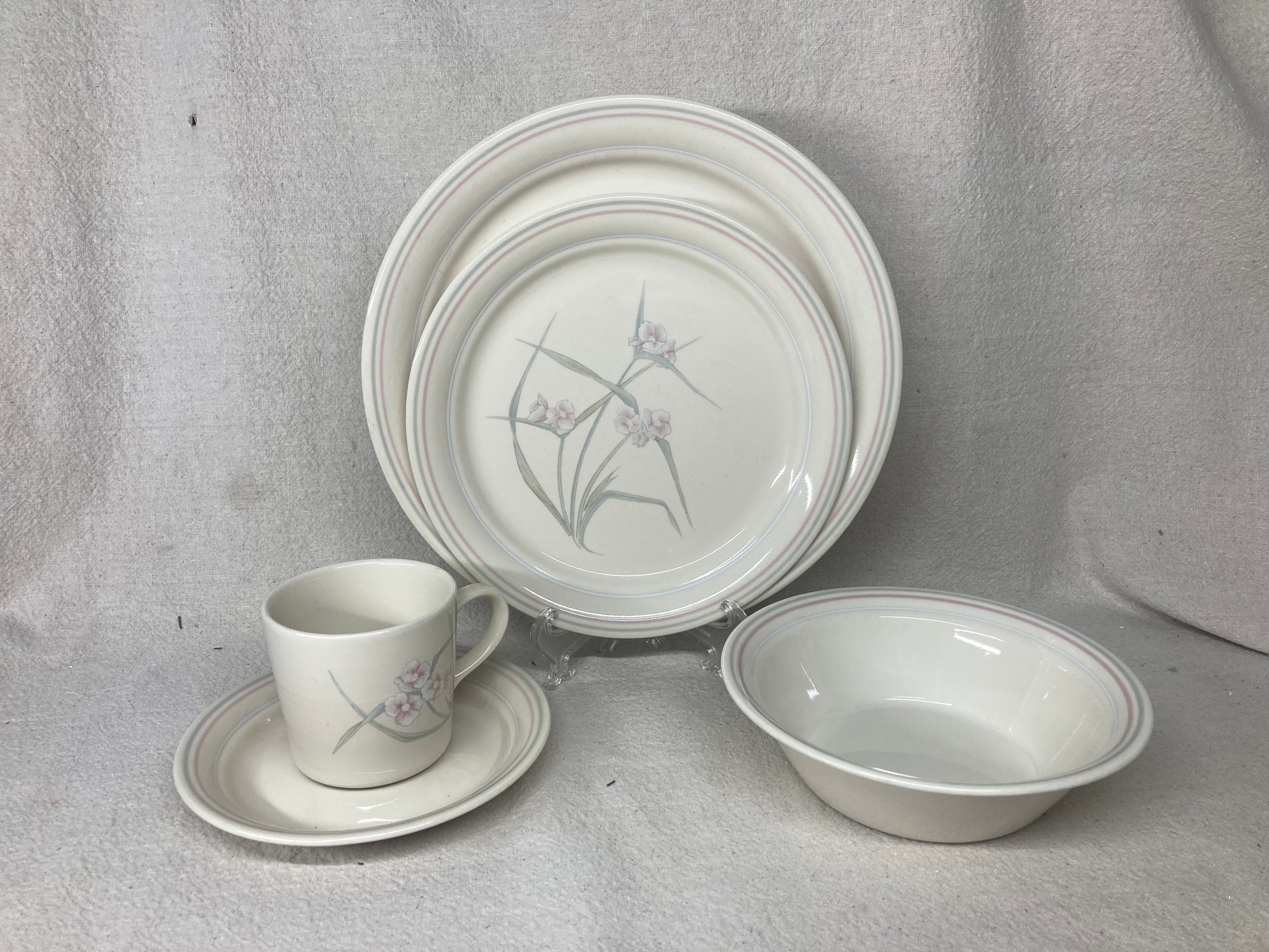 Vintage Corelle Spring Pond Dinnerware: Floral Plates & Bowls, Sold ...