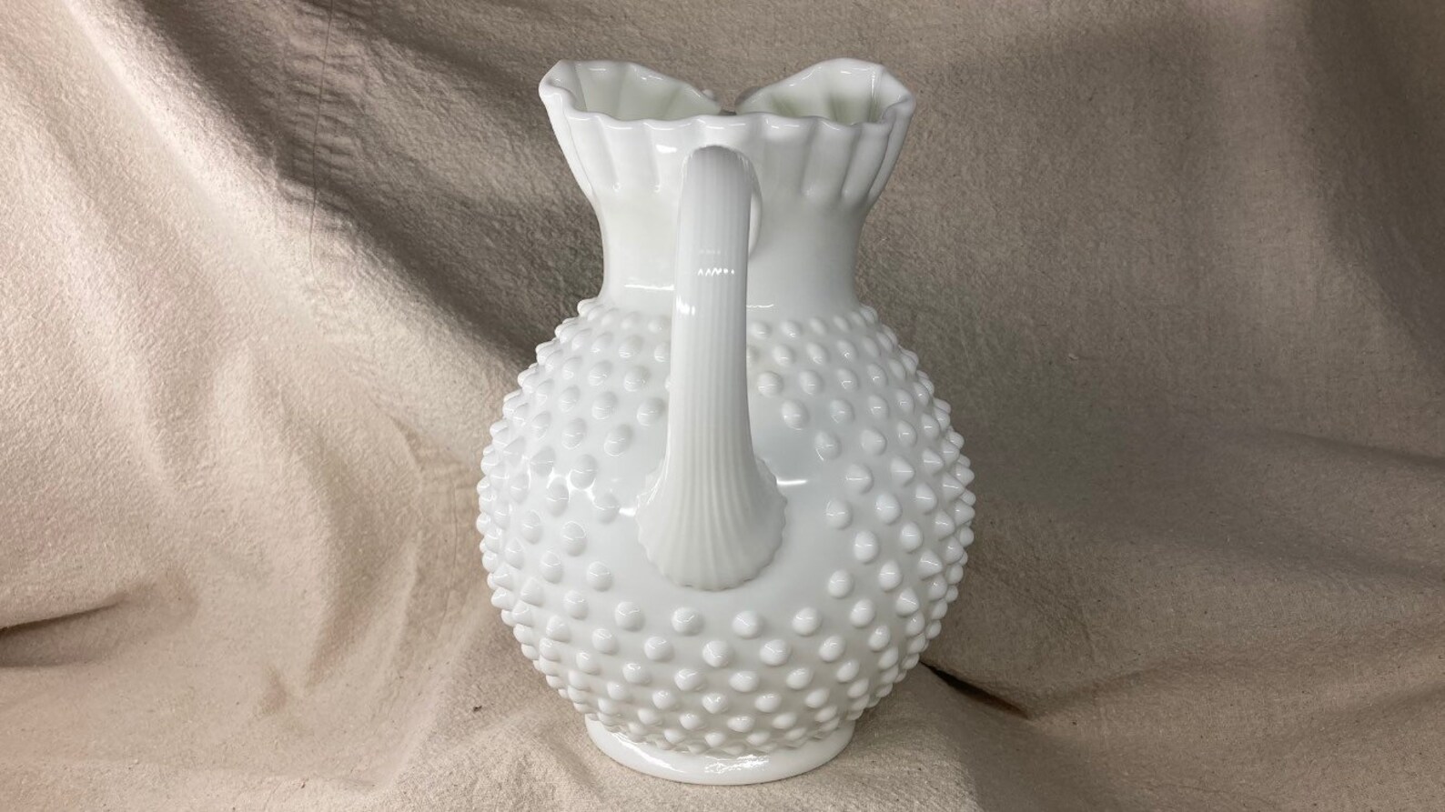9.5 Tall Fenton Hobnail White Milk Glass Pitcher With Ice - Etsy