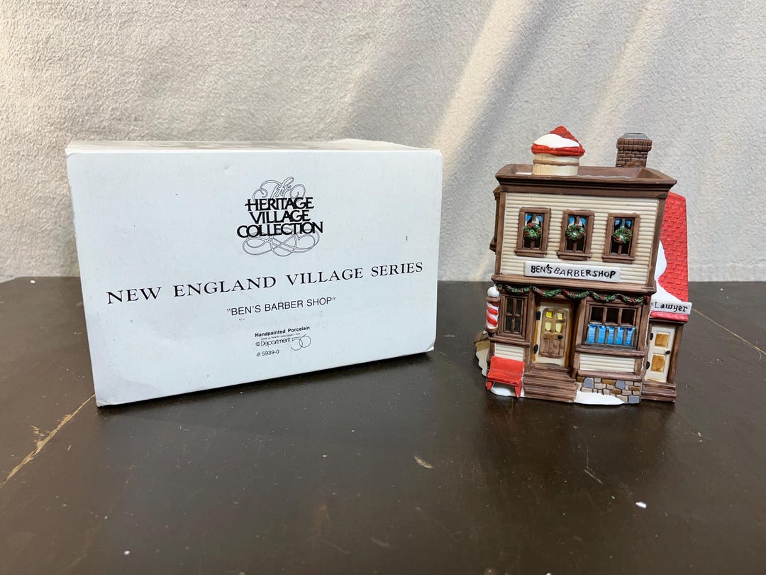 Department 56 New England Village Series "ben's Barber Shop" | Hand ...