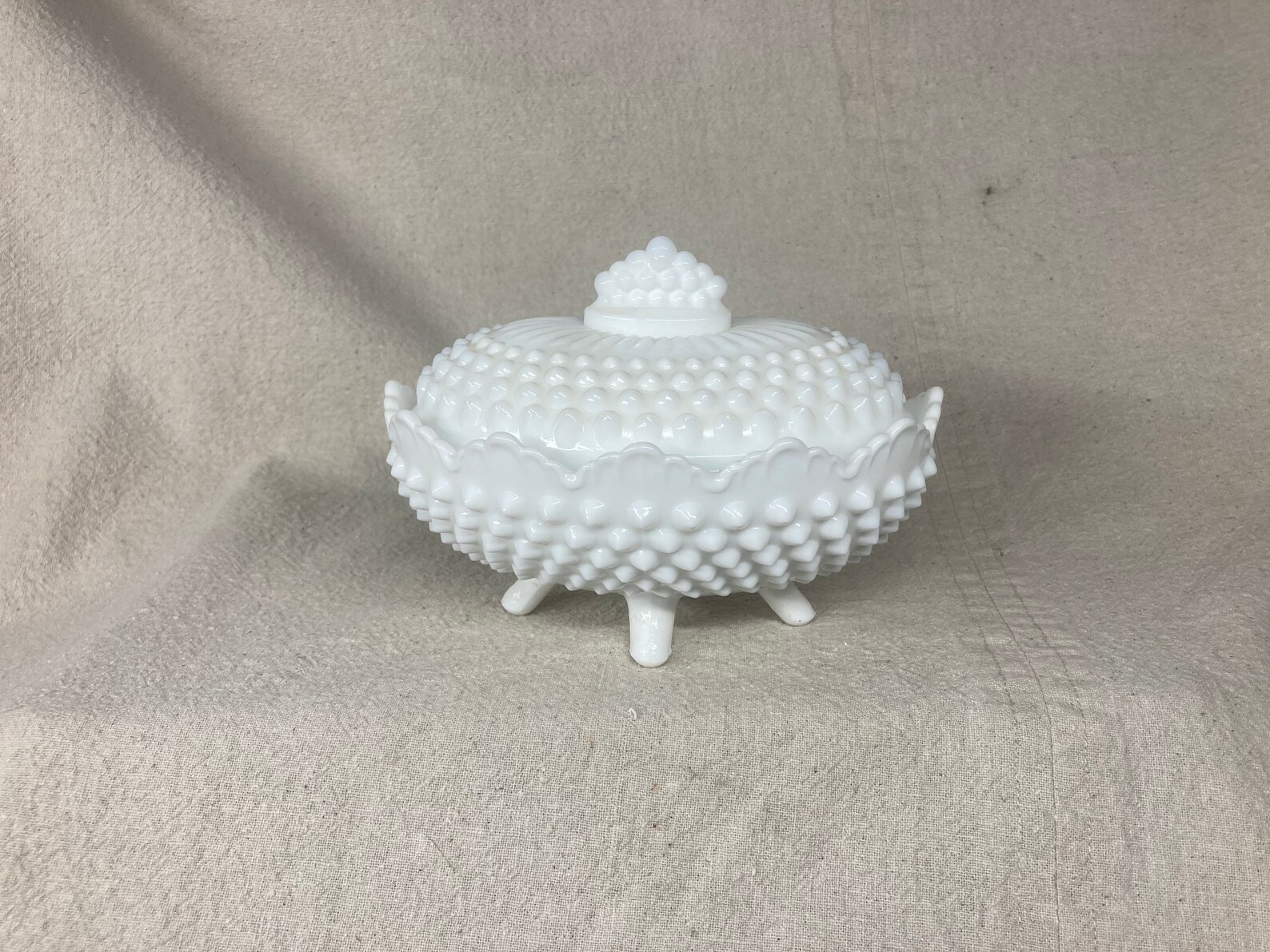 Vintage 5 Tall Fenton White Hobnail Milk Glass Lidded - Etsy