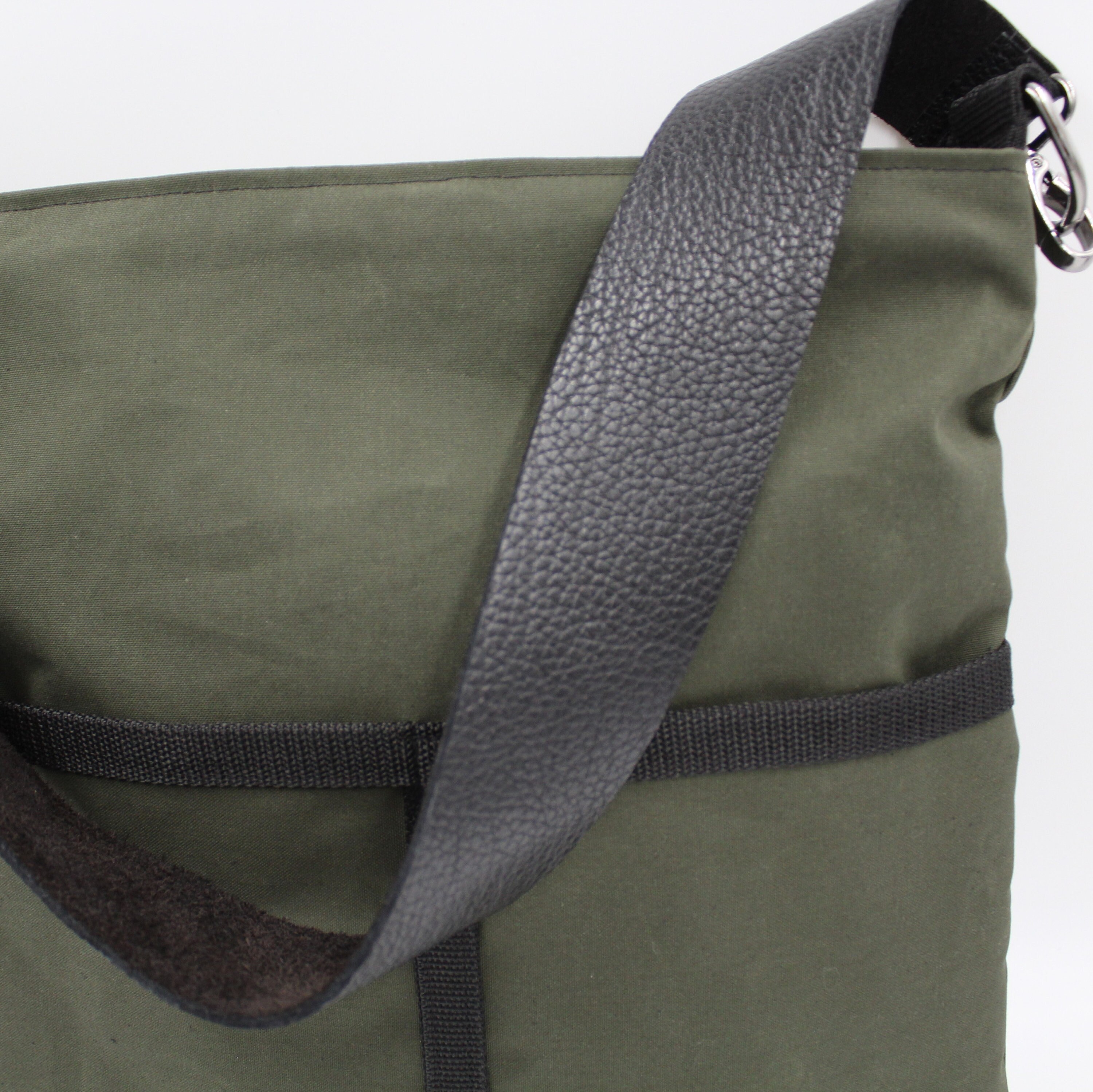 Chive Green Waxed Cotton Shoulder Bag Hecho a mano en - Etsy España
