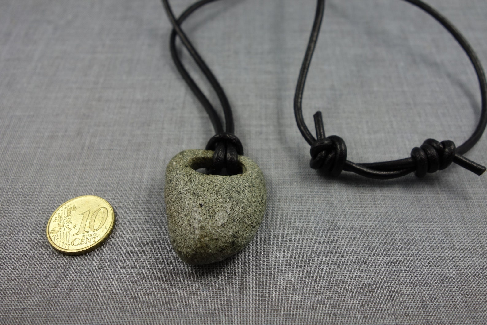 Necklace With River Stone. the Necklace is Leather Length 70cm (length ...