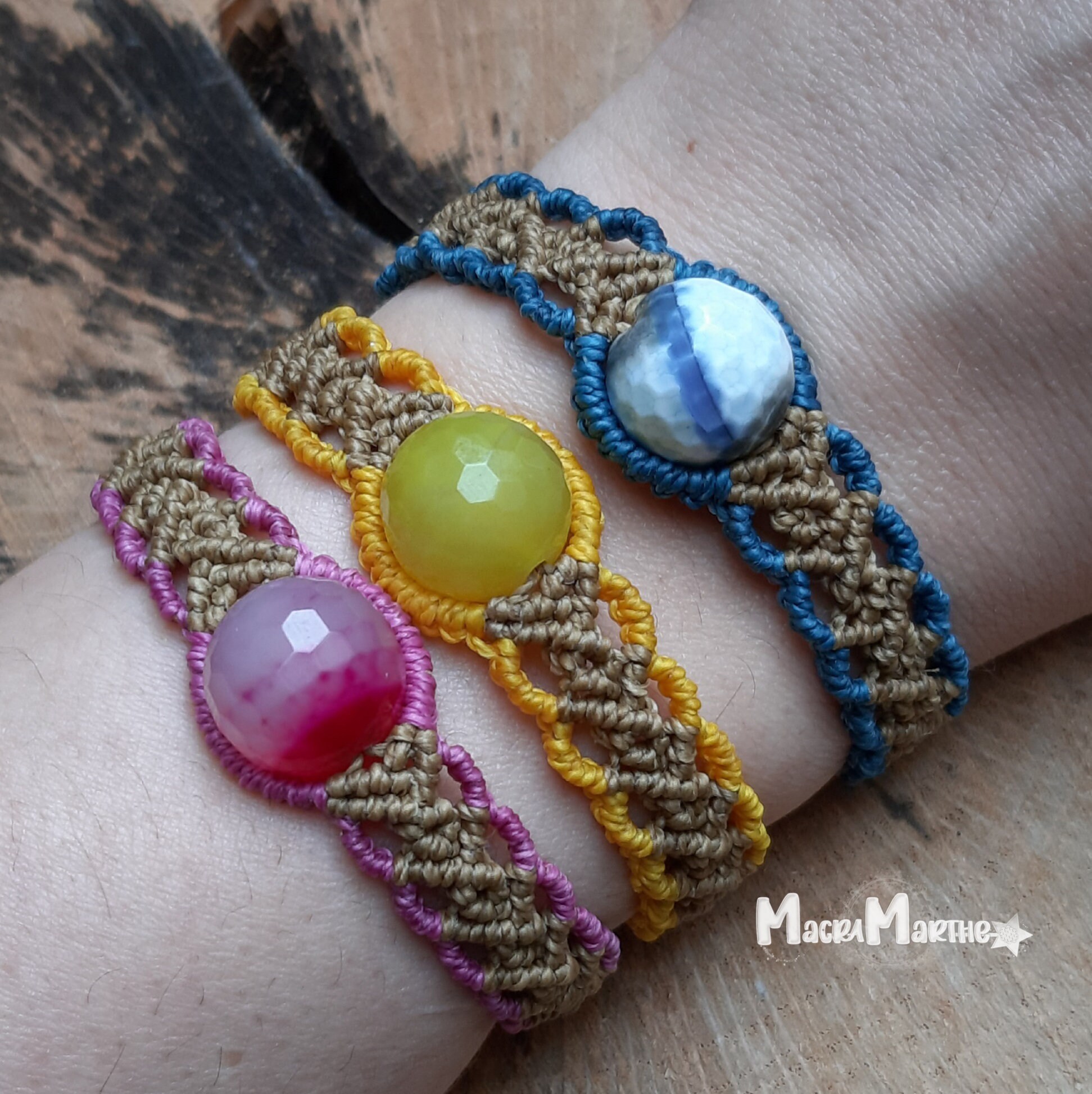 Macramé Bracelets With Pearls Macramé Bracelets Beads - Etsy