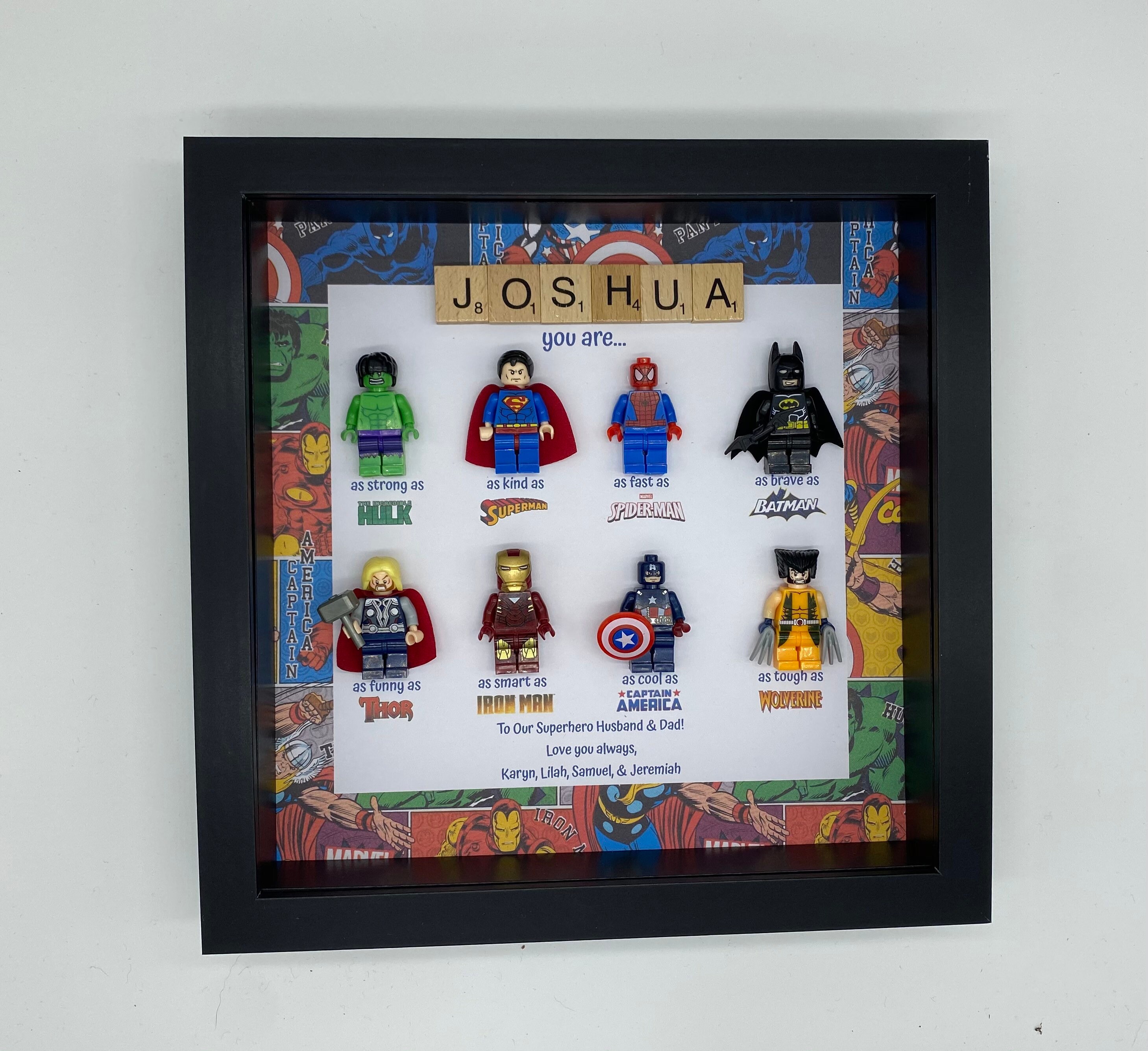 Personalised superhero frame Marvel Frame Gifts for him | Etsy