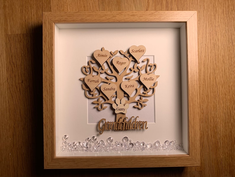 Personalised Family Tree Engraved Heart Paws Angels - Etsy