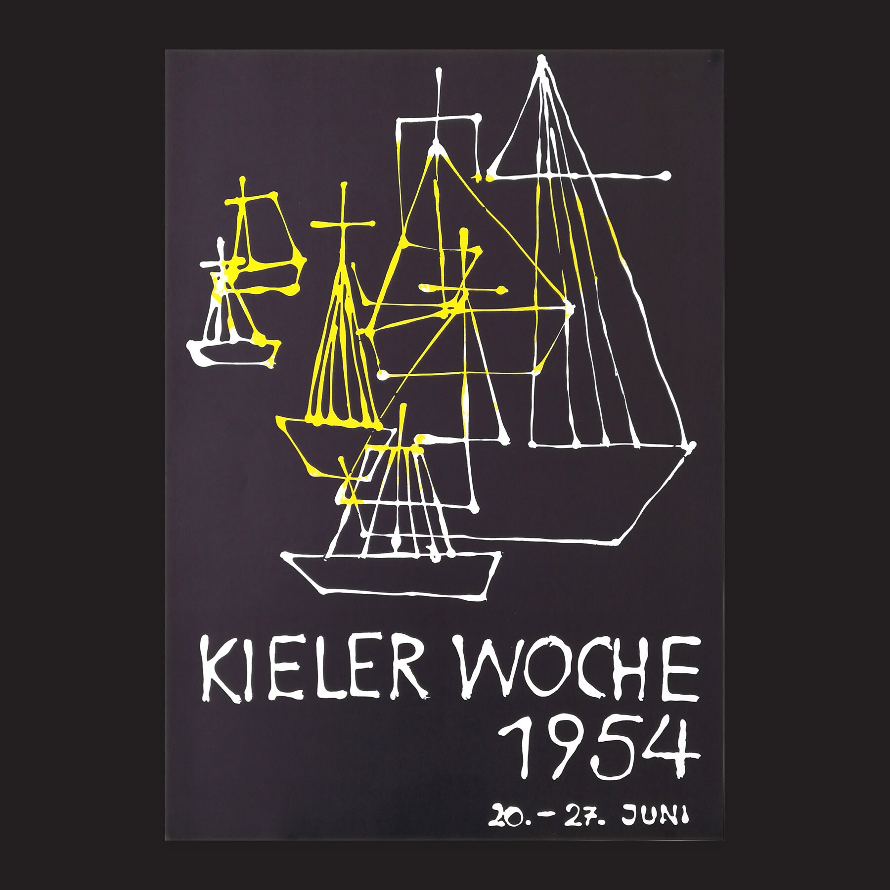 Kieler Woche Sailing Poster 1954 Kiel Week Regatta Design - Etsy