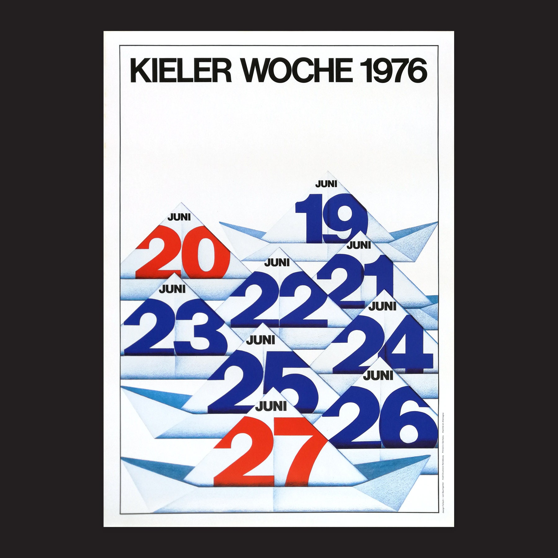 Kieler Woche Sailing Poster 1976 Kiel Week Regatta Design - Etsy