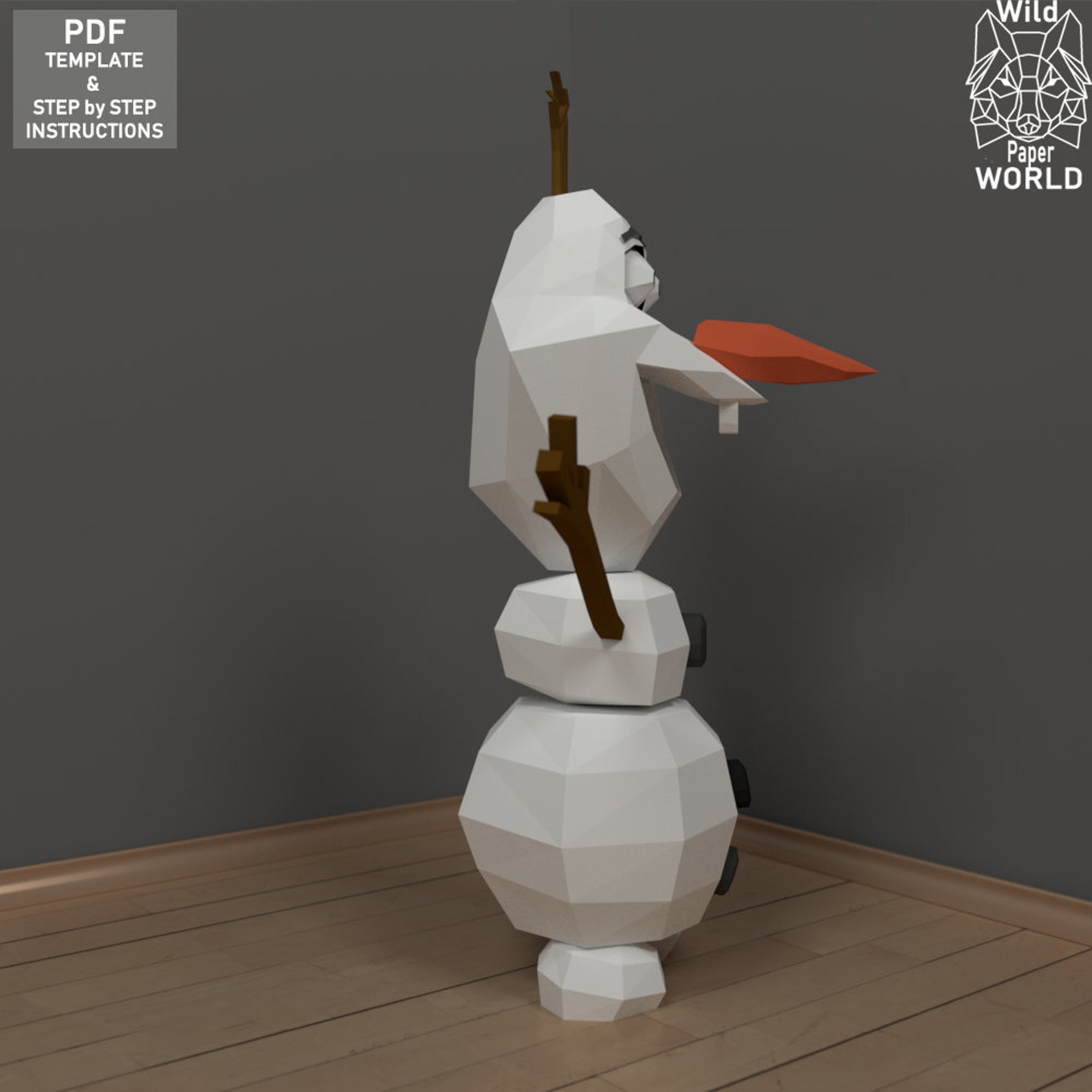 Olaf paper 3d model Papercraft Olaf DIY model 3D papecraft | Etsy