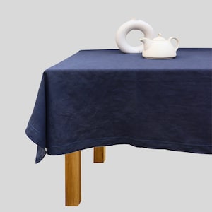 Embroidered Blue Table Cloth|single Colour Table Cloth|farmhouse ...
