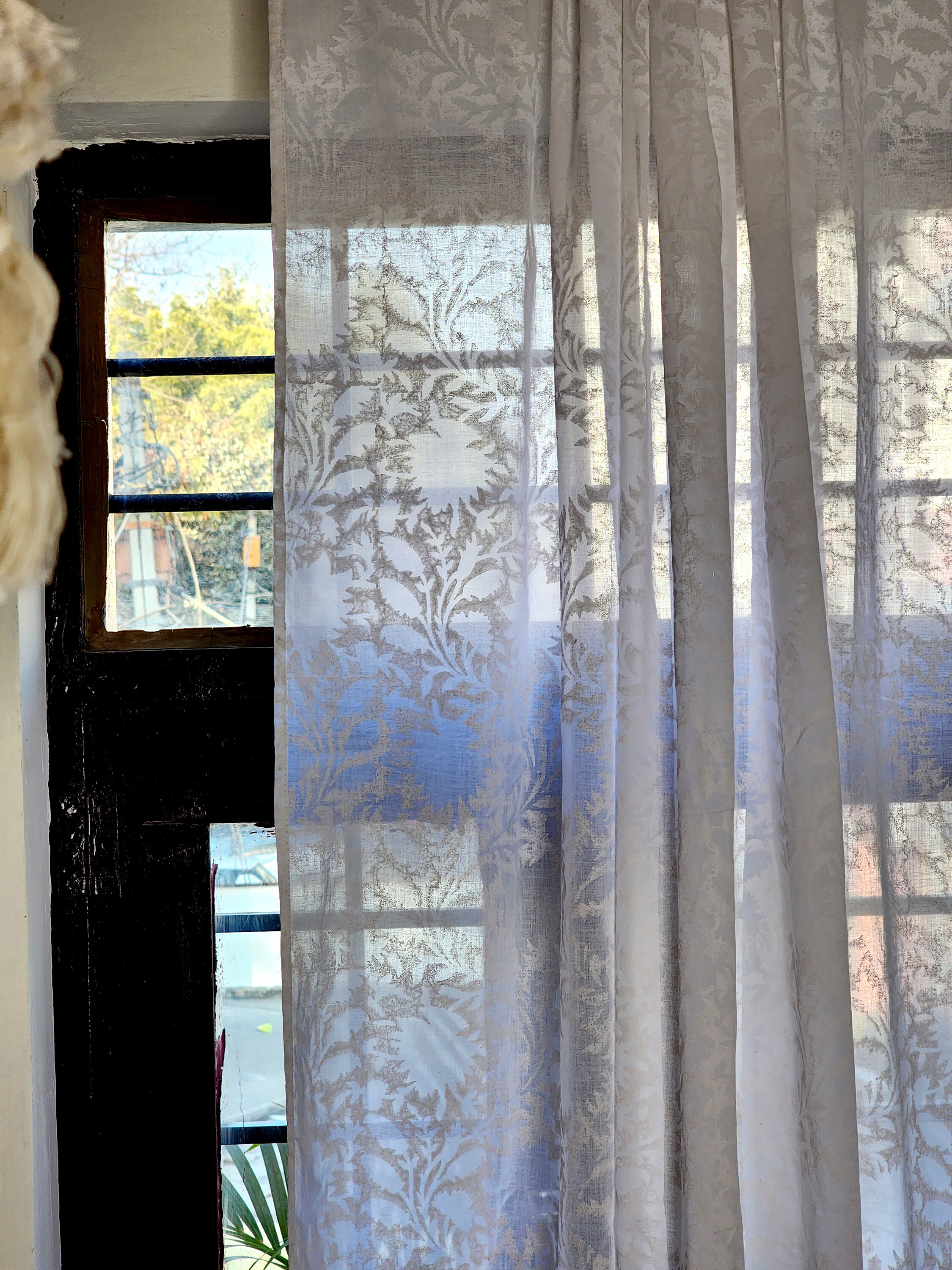 Block Printed Sheer Curtains/voile Curtains/sheer - Etsy