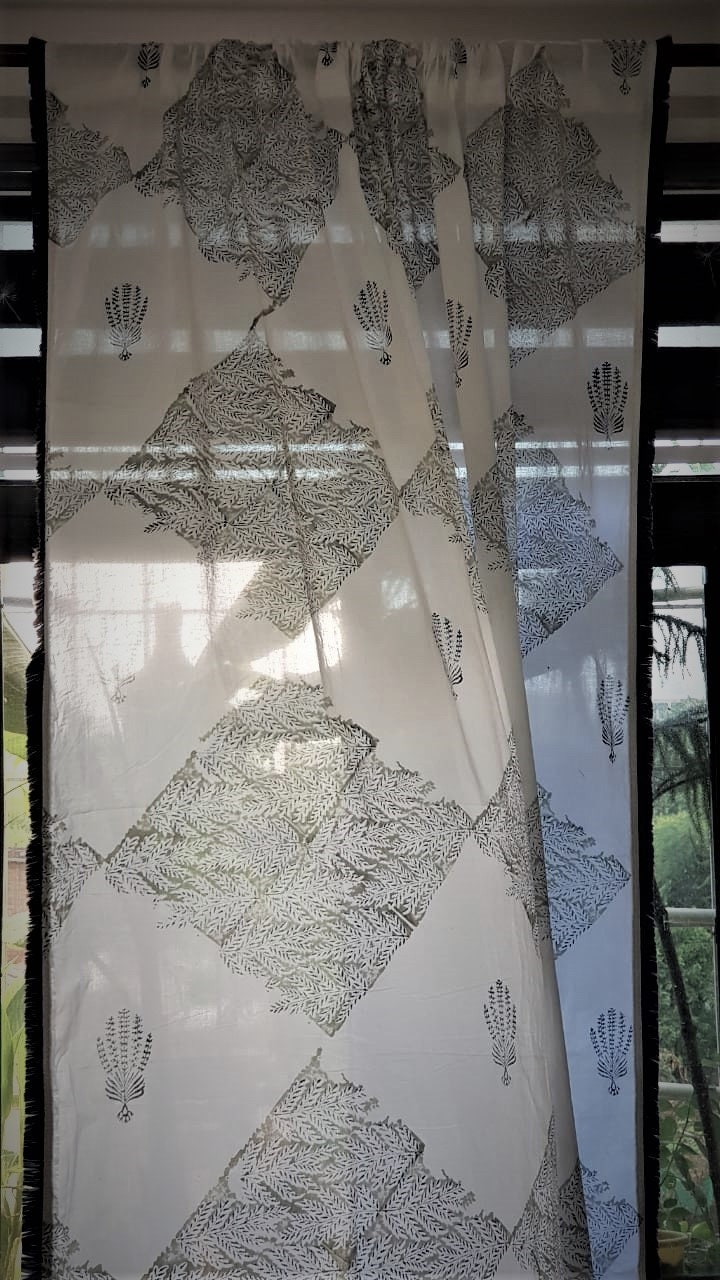 Block Printed Sheer Curtains/voile Curtains/sheer | Etsy