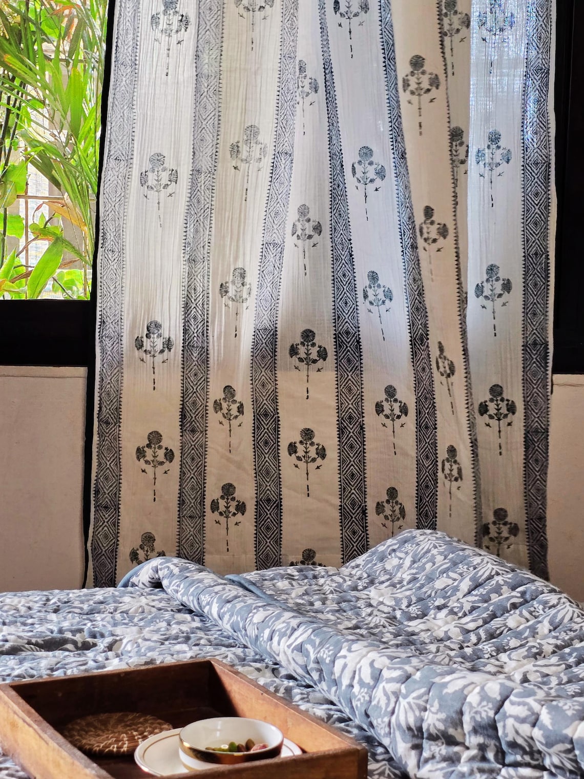 Block Print Curtains-indian Hand Made Curtains-bohemian Curtains Floral ...