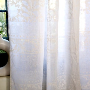 Block Printed Sheer Curtains/voile Curtains/sheer Panels/indian Hand ...