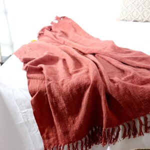 Rust Throw Blanket, Handwoven Cotton Blanket,sofa Throw,blanket for Bed ...