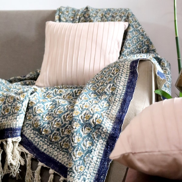 Blue Pattern Throw Blanket - Etsy
