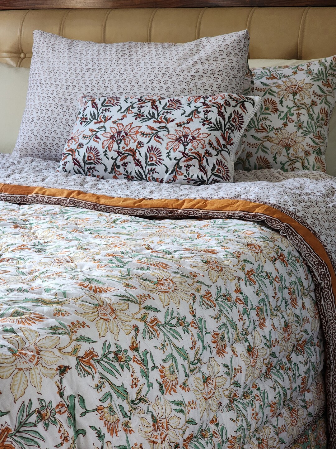 Indian Reversible Quilts-jaipuri Razai Soft Quilt Hand Block Print ...