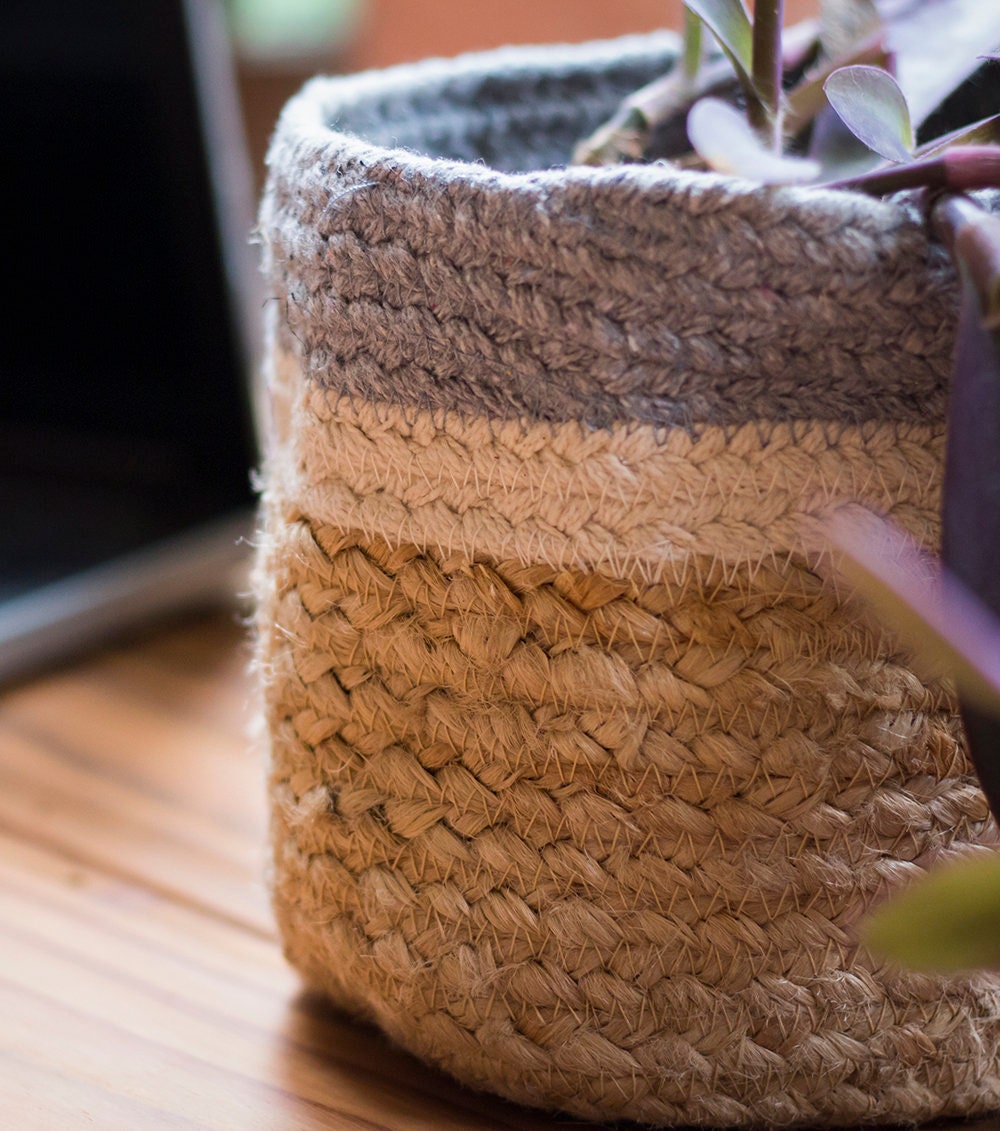 Woven Storage Baskets Fabric Storage Baskets Jute Cotton Storage ...