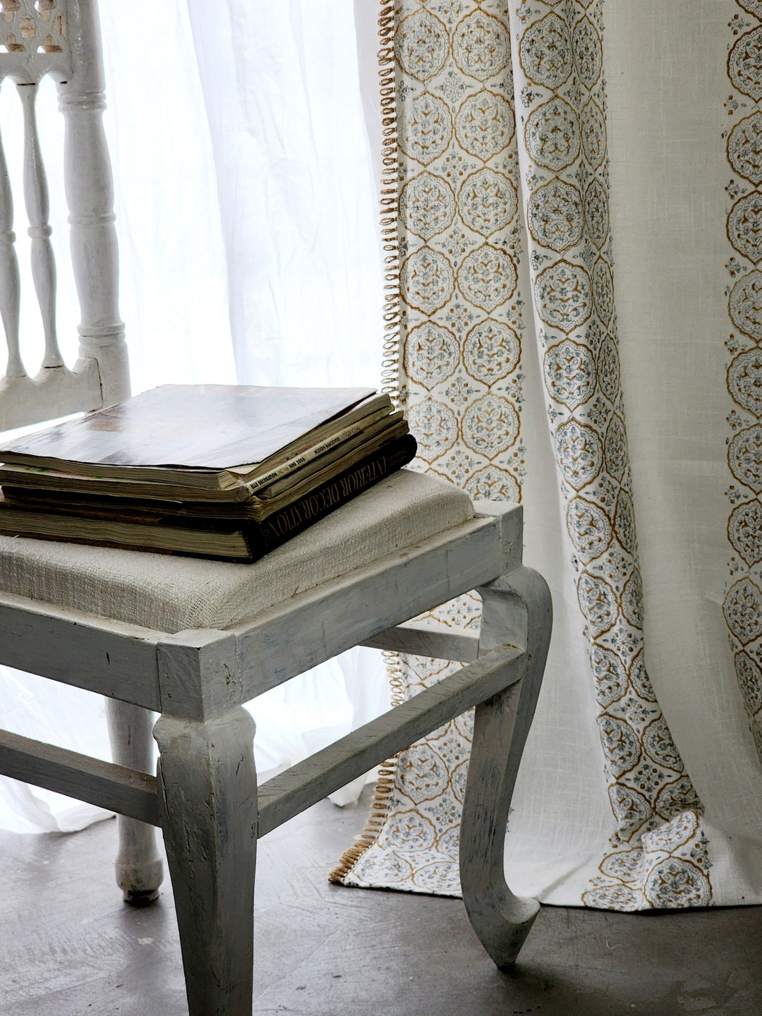 Block Print Curtains, Indian Curtain Panel, Bohemian ,curtains India ...