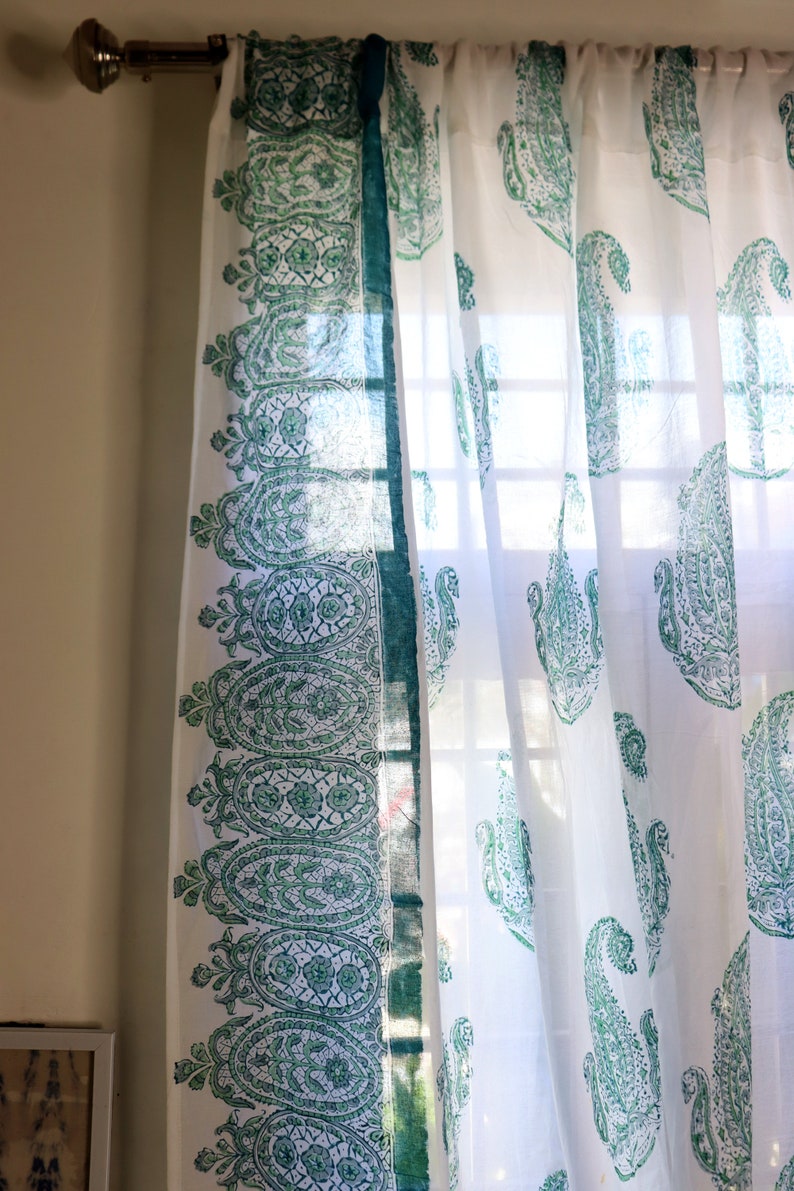 Block Print Curtainsindian Curtain Panelbohemian - Etsy